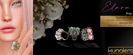 Second Life Marketplace - KUNGLERS - Elara rings DEMO